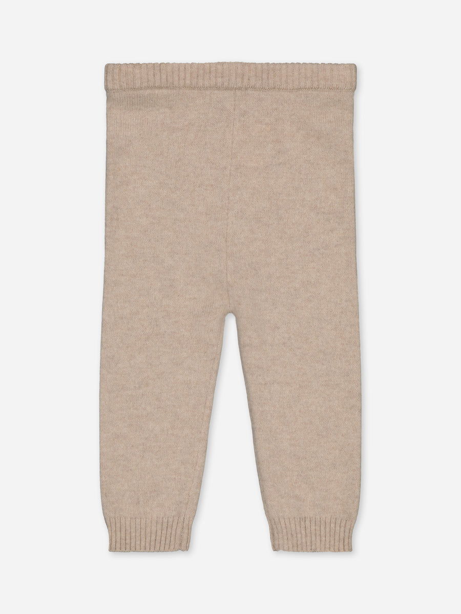 Baby beige leggings in regenerated cashmere – bobbin & tricot - Paris