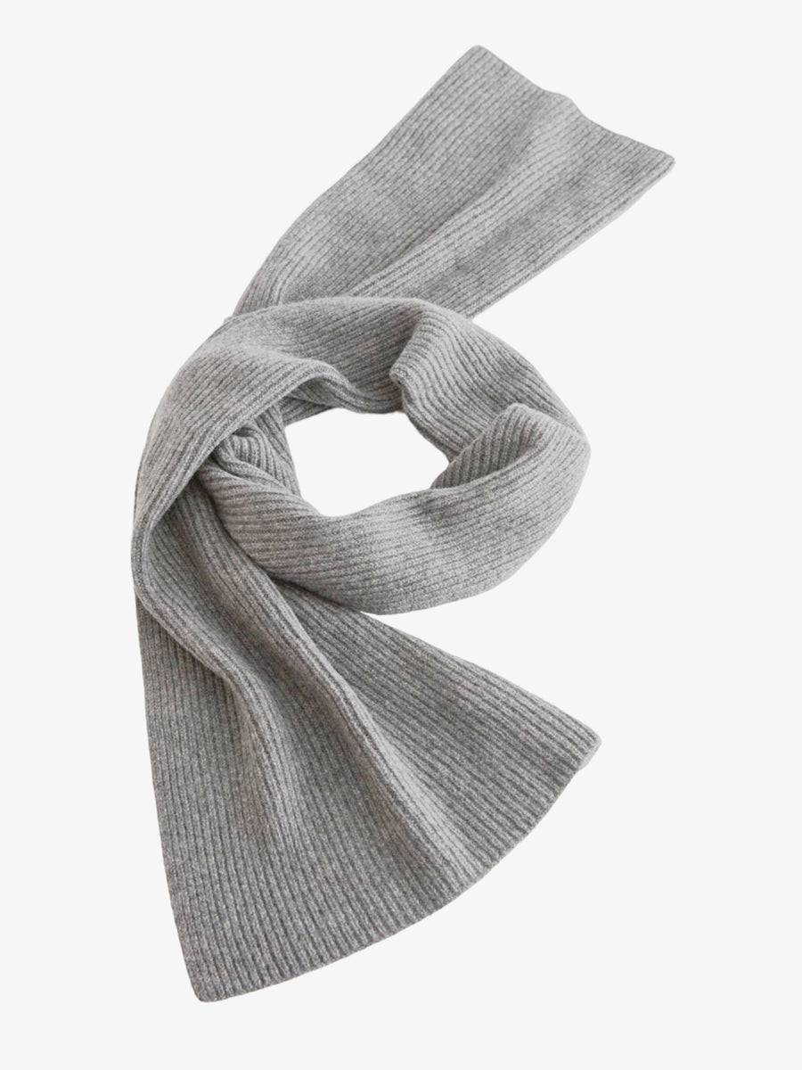 Long grey ribbed cashmere scarf – bobbin & tricot - Paris